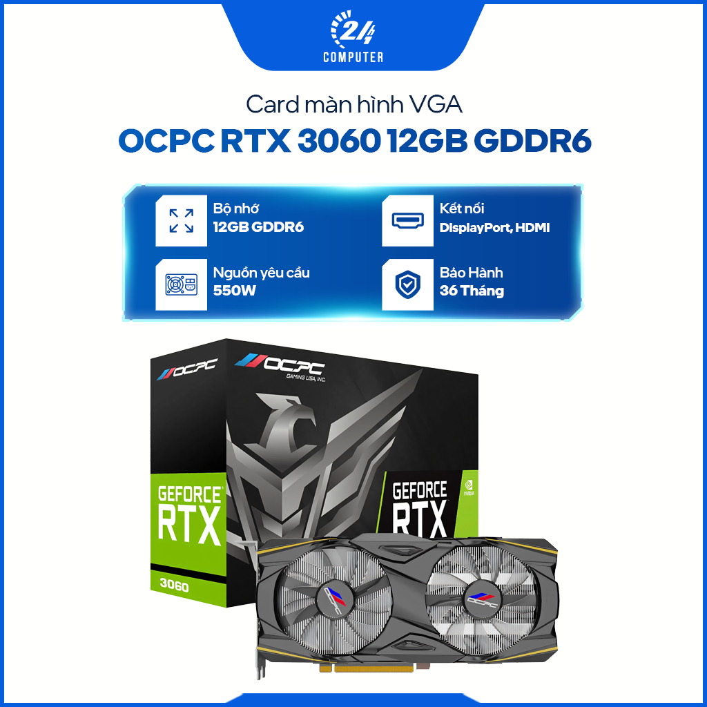 CARD màn hình VGA OCPC RTX 3060 12GB GDDR6 New, Bảo Hành 36 Tháng | Shopee Việt Nam