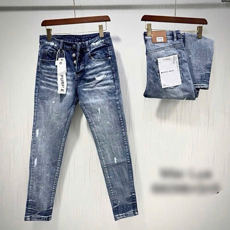 Quần Jean Purple Tang Lụa Dây Khuy Đồng 4 Cúc Xanh Loang Vảy Sơn Nhẹ ...