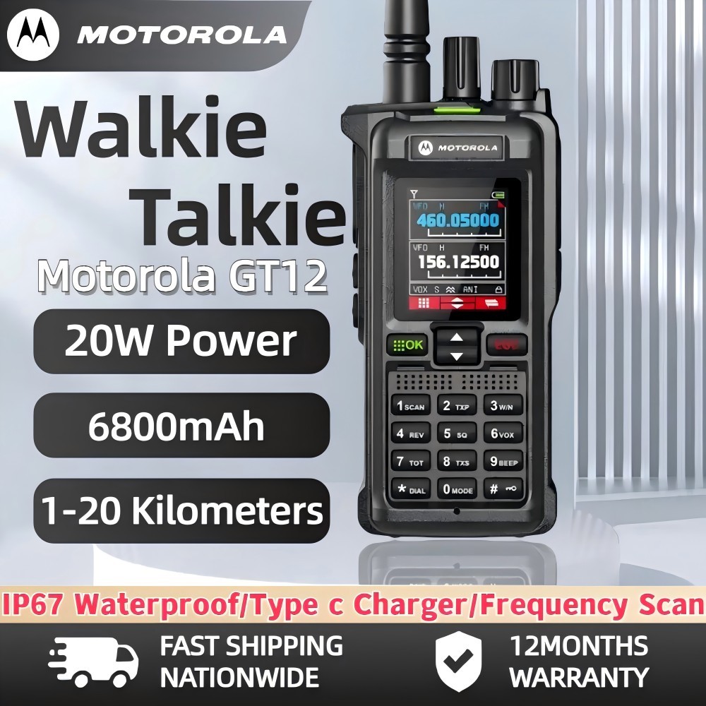 Bộ đàm vô tuyến công suất cao chuyên nghiệp Motorola GT-12 20W 6800mAh ...