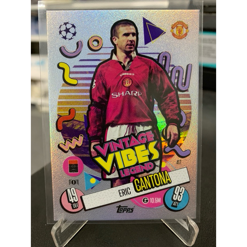 Thẻ bóng đá #U887 Cantona Manchester United Vintage Vibes Legend Topps Match Attax 2024/25 ...
