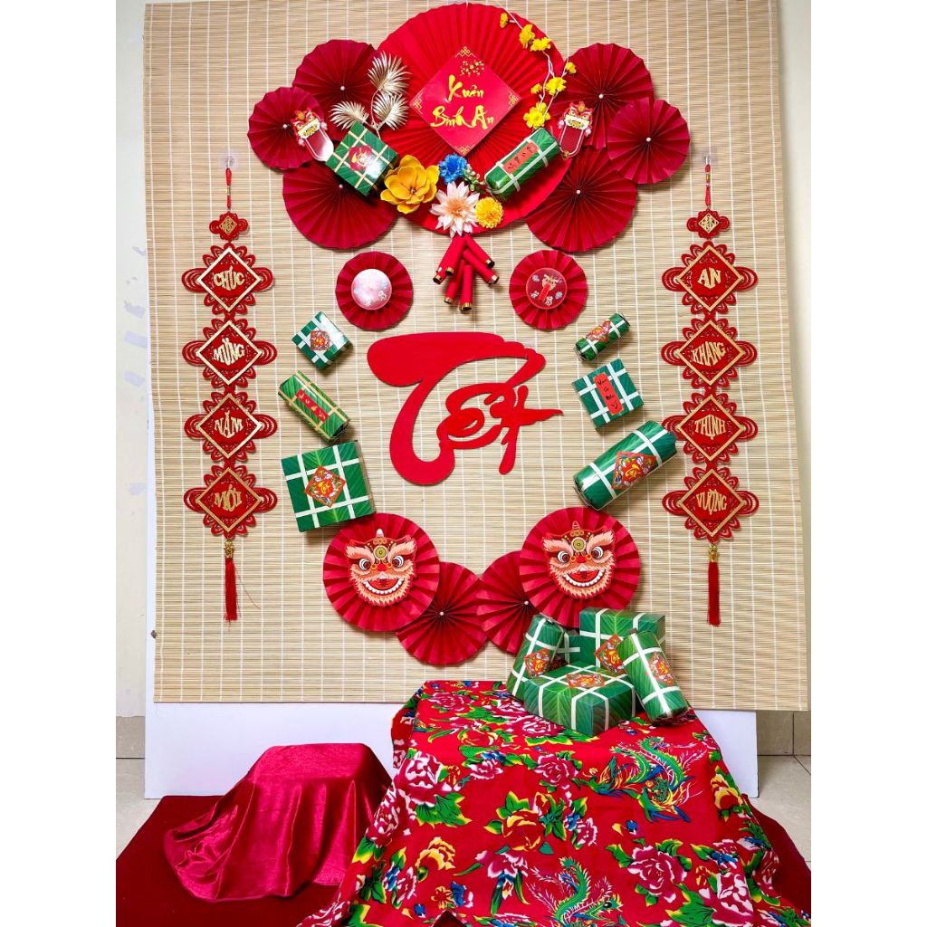 Set Mành Tre Trang Trí Tết 2025 Bộ Decor Trang Trí Tết, Mành Treo Trang ...