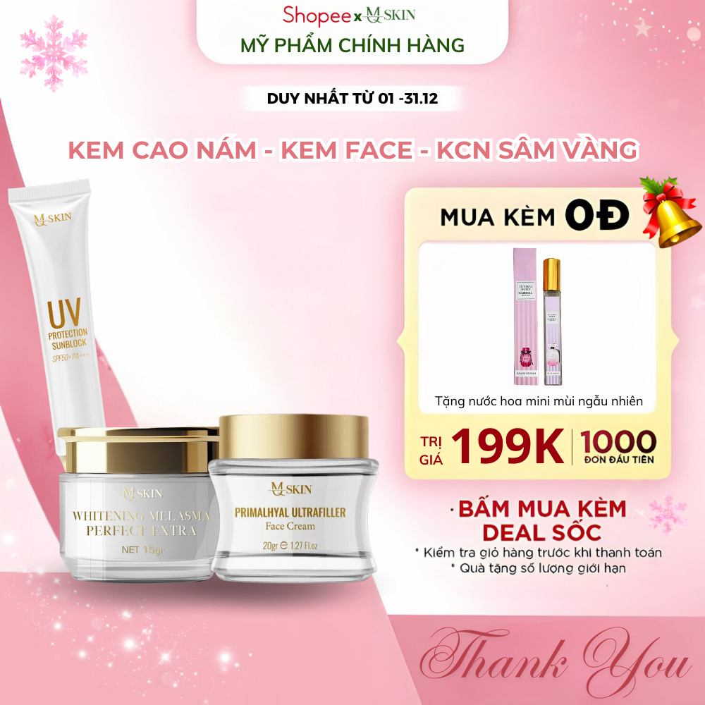 [ TẶNG NƯỚC HOA MINI ] Combo Cao Ná.m, Kem Face, Kem Ch.ống Nắng Sâm Vàng MQ Skin | Shopee Việt Nam