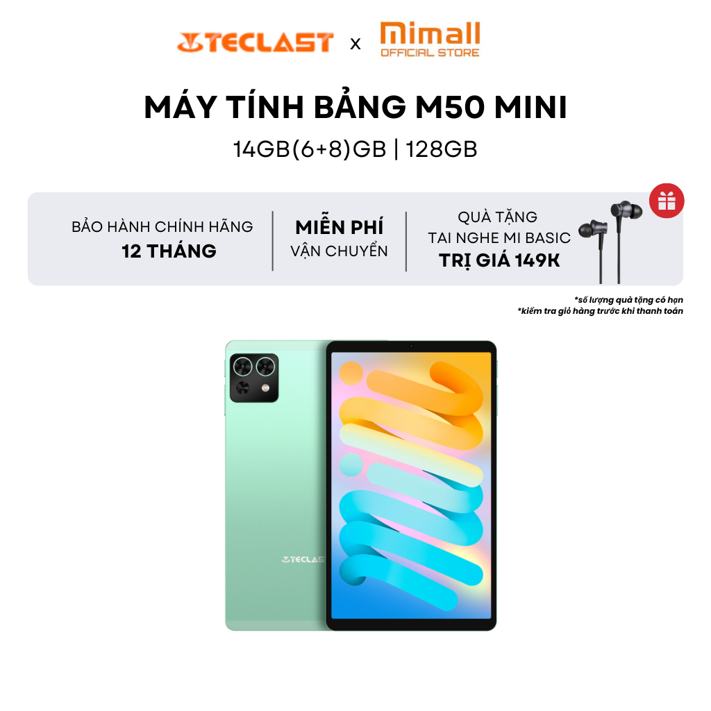Máy Tính Bảng Teclast M50 Mini Tablet 14GB(6+8)/128GB | Màn hình 8.68inch | 2 SIM | Chính hãng ...