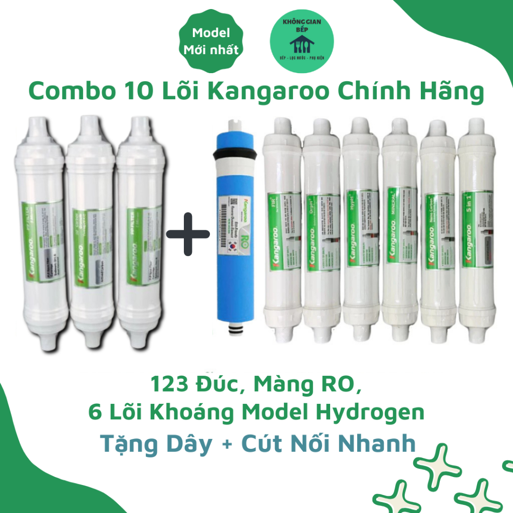 (Chào Sàn) Bộ 10 Lõi Lọc Kangaroo Hydrogen Dành Cho Các Model 10 Lõi KG10A12, KG100HK, KG100CP ...
