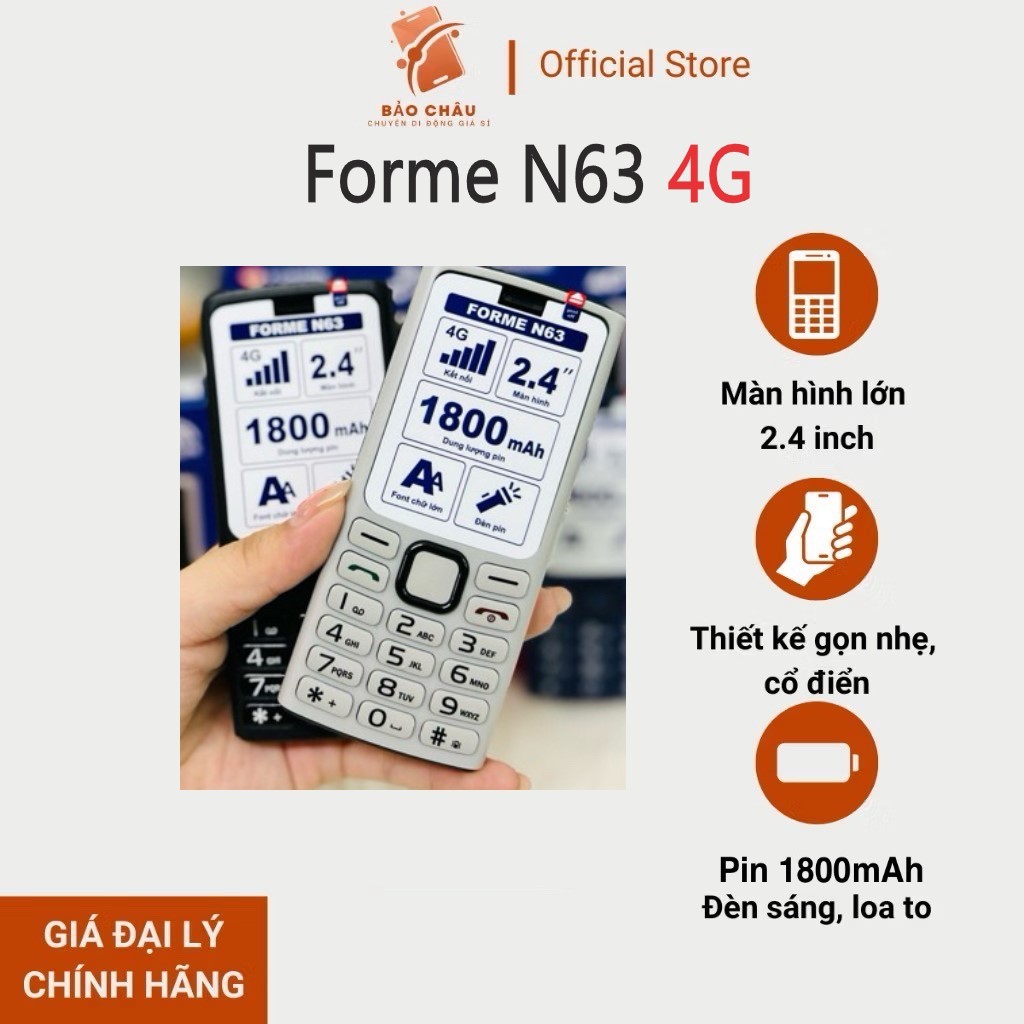 Điện thoại Forme N63 4G - Giá đại lý, màn hình lớn, Pin trâu 3 - 4 ngày ...