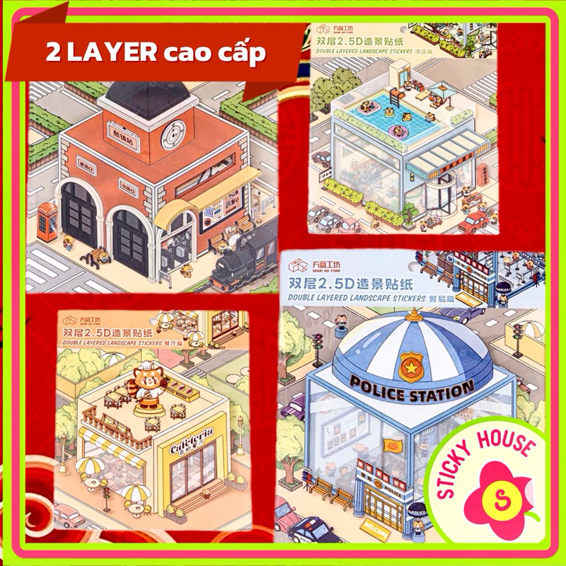 [Hoả tốc HN] Sticker 3D mẫu mới 2 lớp cao cấp hình dán trang trí , nhãn ...
