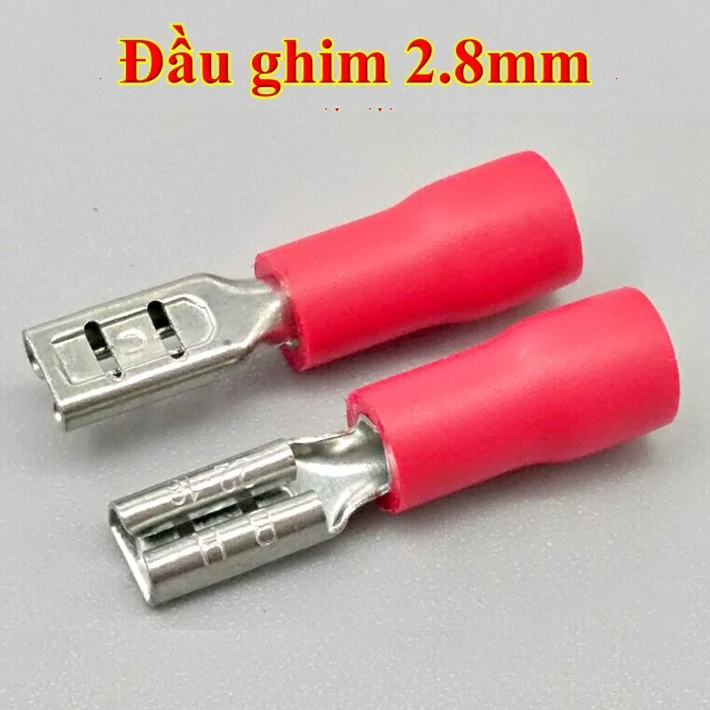 Đầu cos ghim dẹp đực cái bằng đồng [100cái] cosse bấm nối dây điện cắm ...
