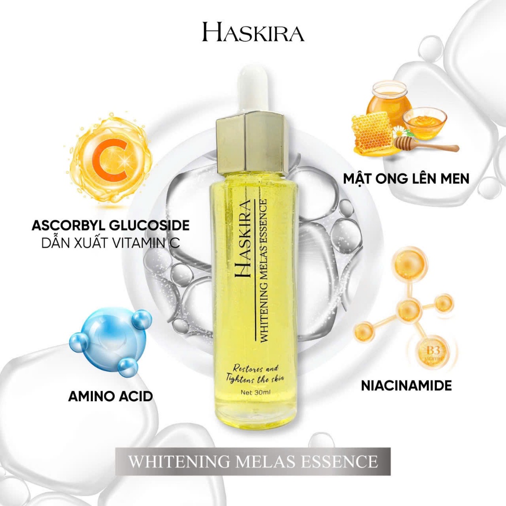 Tinh chất tế bào gốc Haskira Whitening Melas Essence của JUKIMI OREOANO BEAUTY trắng da ng ăn ...