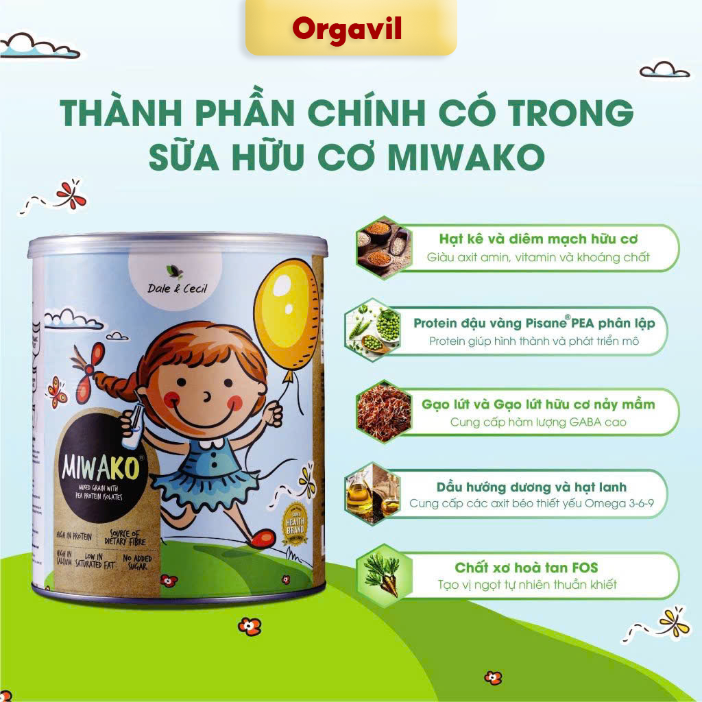 Sữa Dinh Dưỡng Miwako Vị Gạo Hộp 700g Chuẩn Hữu Cơ, Đề Kháng Khỏe, Hệ ...