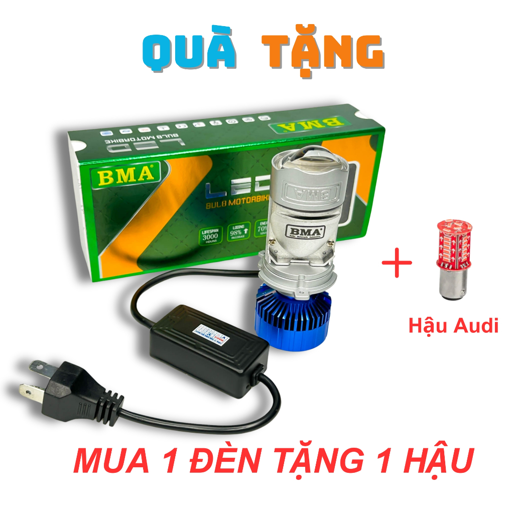 Đèn Pha LED Bi Cầu R04 BMA - Ánh Sáng Siêu Mạnh Mẽ, Trợ Pha Laser 9-36V ĐiệnBình Chuyên Lắp Oto ...