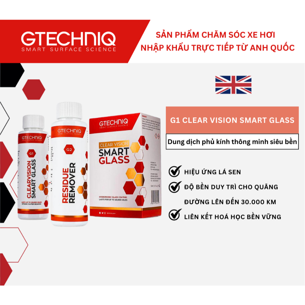 Dung Dịch Phủ Kính Thông Minh Siêu Bền - Gtechniq G1 Clear Vision Smart Glass 15ml | Shopee Việt Nam