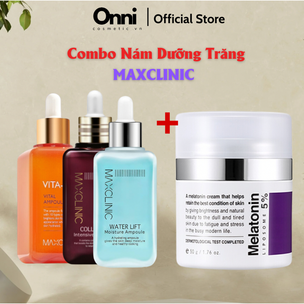 [Combo Maxclinic] Serum +Kem Melatonin 5% Hỗ Trợ Mờ Nám Sáng Da Căng ...