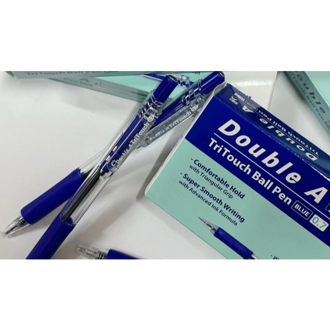 Bút bi Tri Touch Ball Pen 0.7mm Double A màu xanh/ đỏ/ đen hộp 20 cây ...
