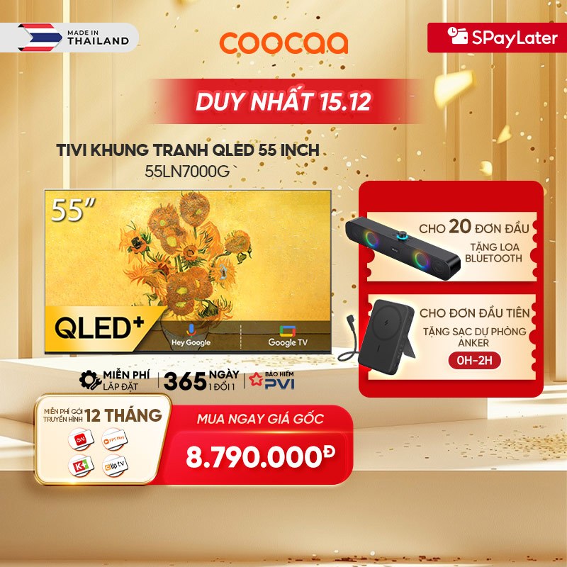 Smart tivi 55 inch Qled 4K tivi Khung Tranh Google Frame tivi coocaa -1 ...
