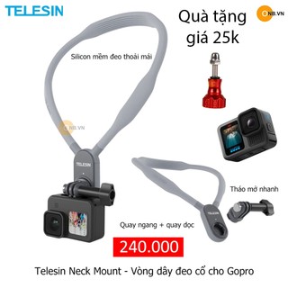 Telesin Neck Mount - Vòng dây đeo cổ Gopro 13 và Action 5 không dùng ...