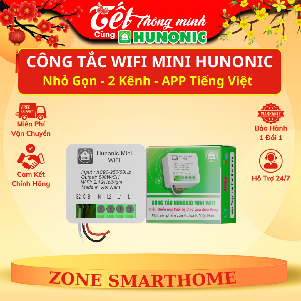 Công Tắc Điều Khiển Từ Xa Hunonic Mini | Thiết Kế Nhỏ Gọn, Kết Nối Wifi ...
