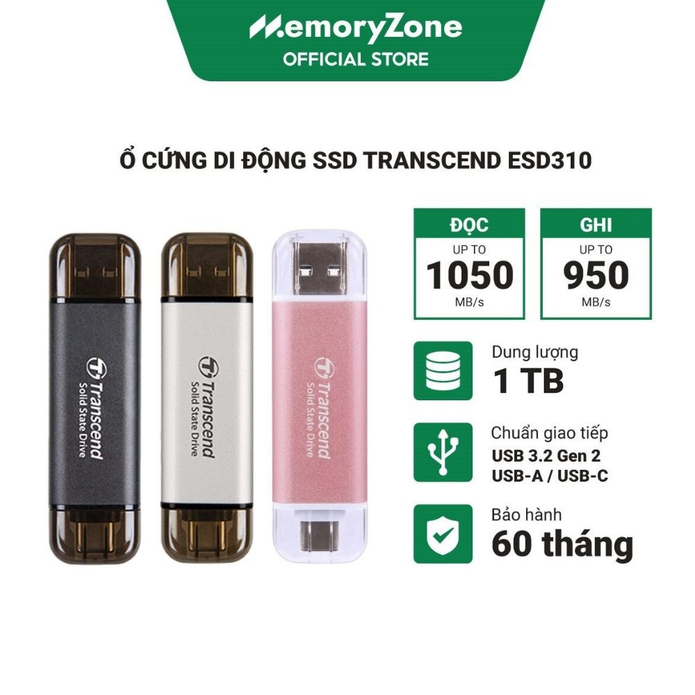 Ổ cứng di động SSD Transcend ESD310 1050MB/s | Shopee Việt Nam