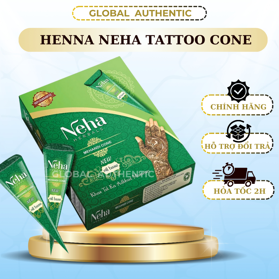 Mực Vẽ Hình Xăm Henna Neha Tattoo Cone Ấn Độ - GlobalAuthen | Shopee ...