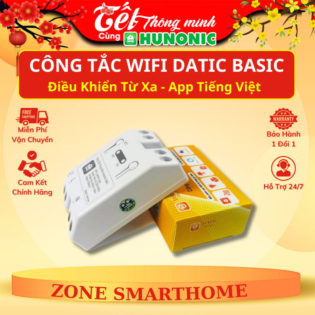 Công Tắc Thông Minh Hunonic Datic Basic 1 Kênh 500W Điều Khiển Thiết Bị ...