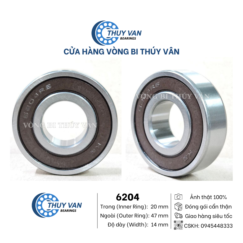 Vòng bi bạc đạn hạt tròn 6204 6205 6207 6209 6305 6306 6308 nắp phớt ...
