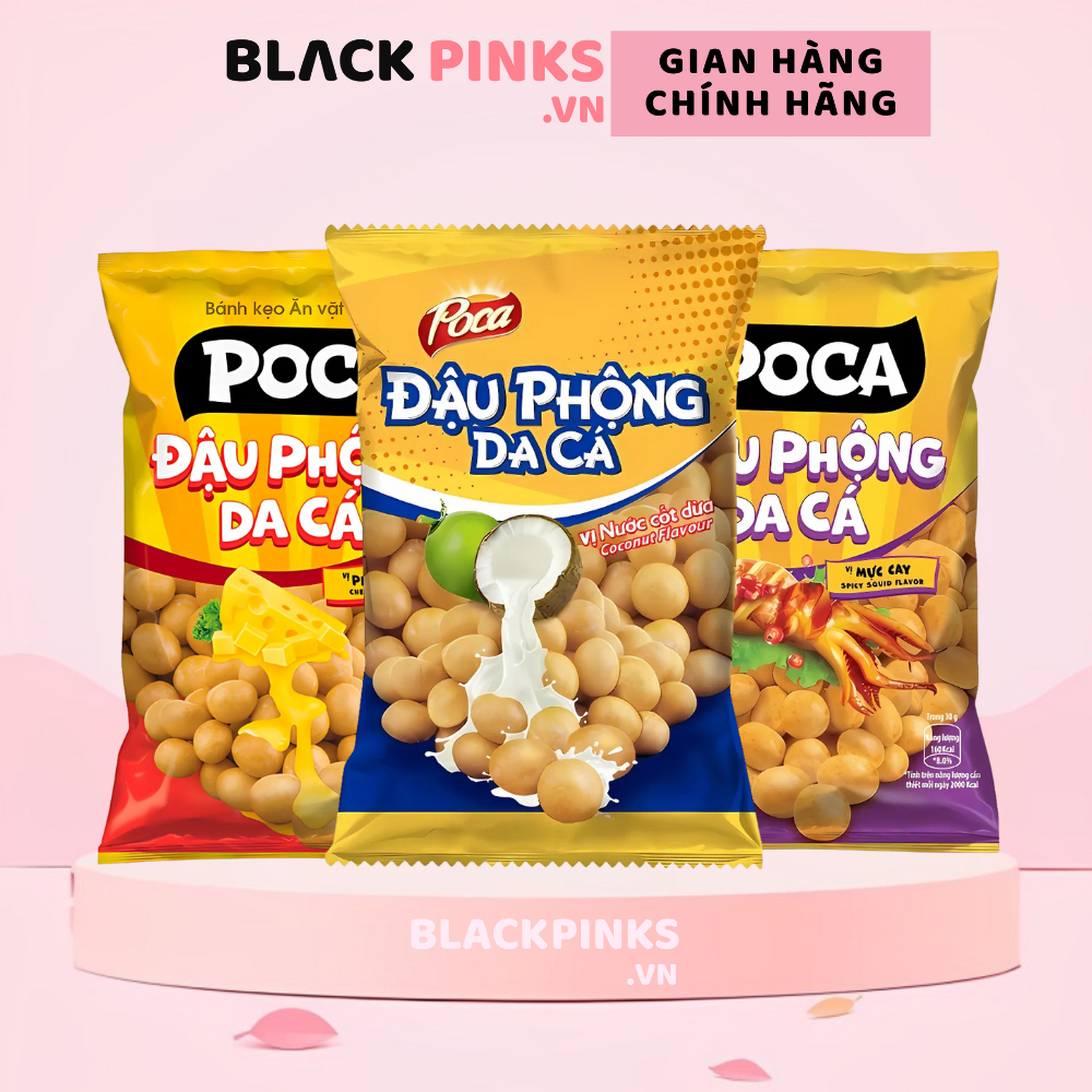 Snack Poca đậu phộng da cá vị nước cốt dừa/phô mai/mực cay gói 28/75g ...