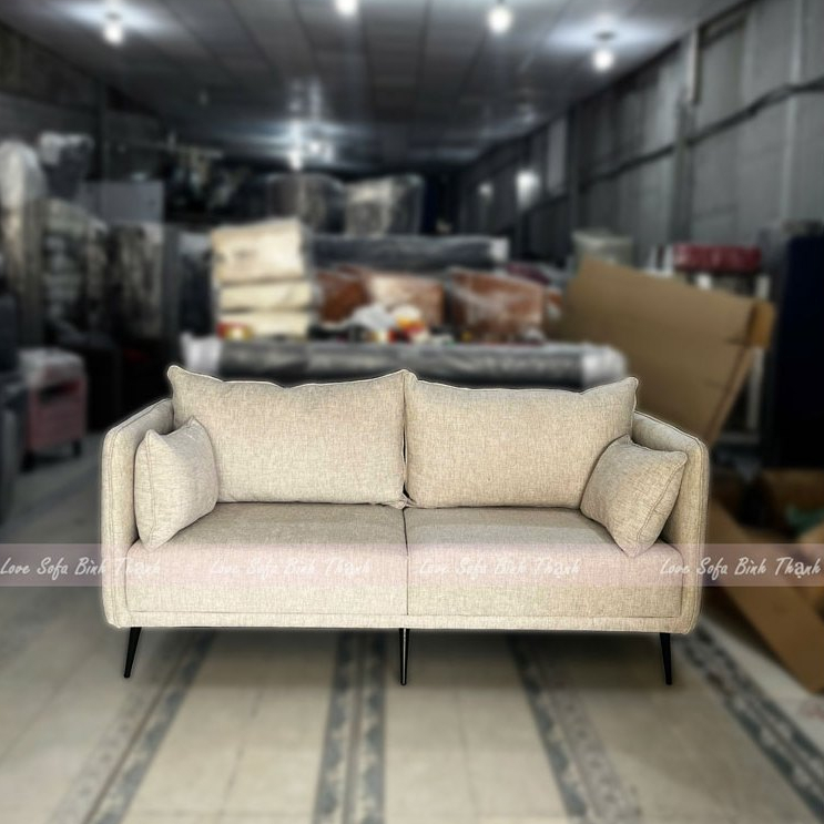 Ghế Sofa Phòng Khách - Băng Chờ Tiếp Khách Văn Phòng Màu Kem Hạt Mè Chất Vải Bố Bền Màu Kích ...