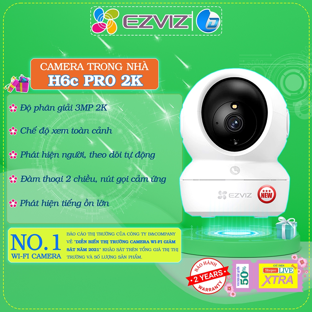 Camera wifi Ezviz H6c H7c PRO 3MP/4MP/5MP chính hãng, đàm thoại, xoay 360 | Shopee Việt Nam