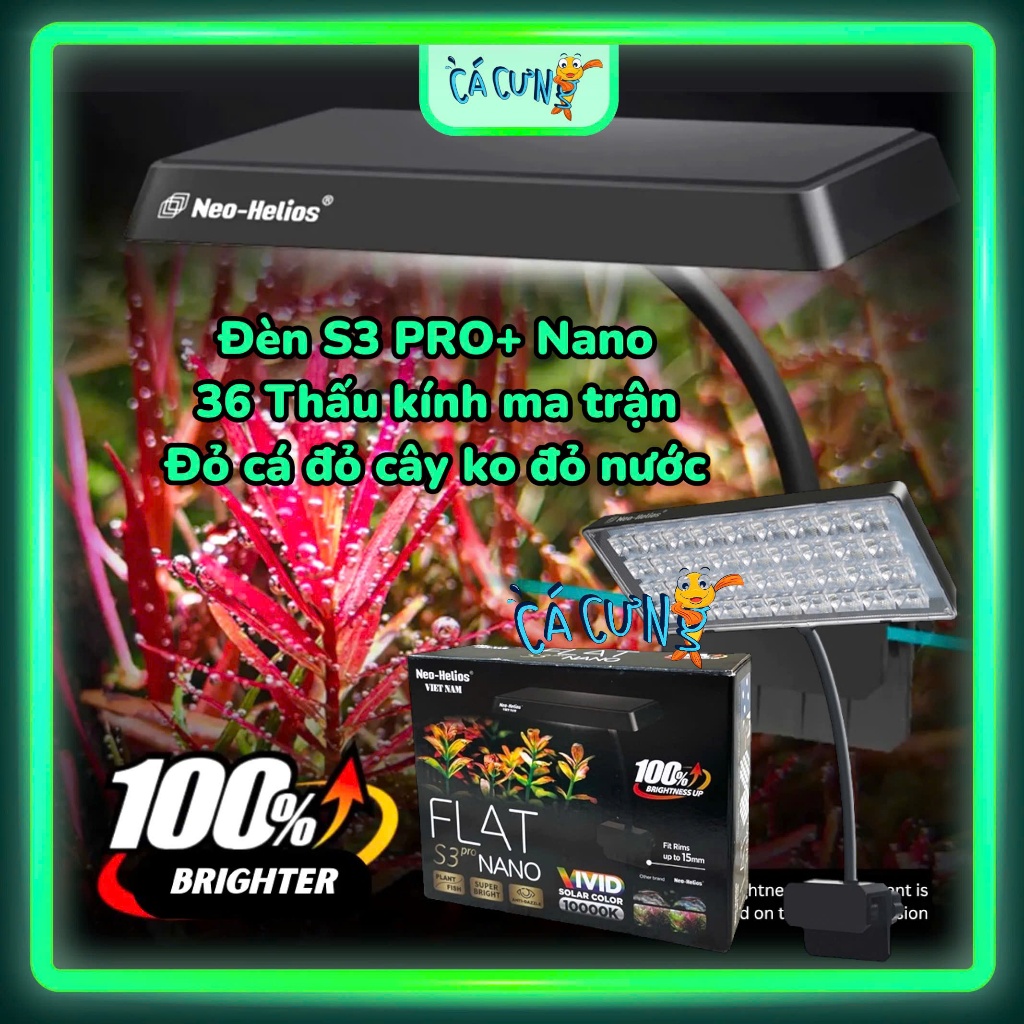 Đèn Thủy Sinh Flat Nano S3 PRO+ 13W | Đèn led kẹp hồ cá Neo-Helios đỏ ...