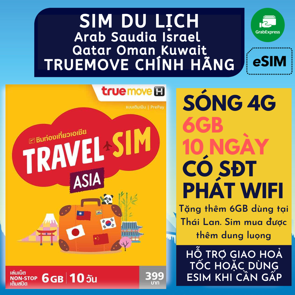[KHÔNG CHẶN TT+TEST TẠI VN ĐƯỢC] Sim Du Lịch TRUEMOVE 4G 5G Arab Saudia ...