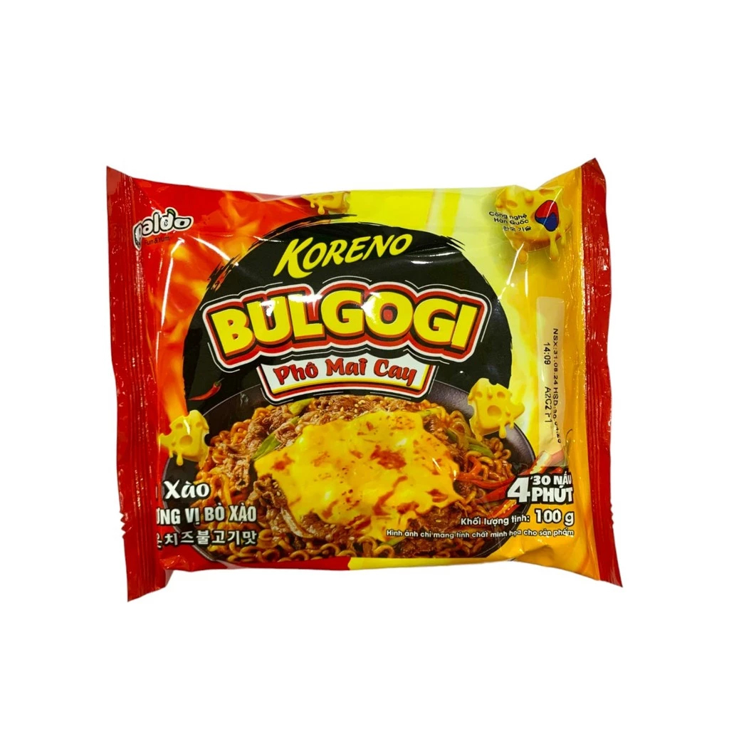 MÌ XÀO KORENO BULGOGI PHÔ MAI CAY HƯƠNG VỊ BÒ XÀO 100G | Shopee Việt Nam