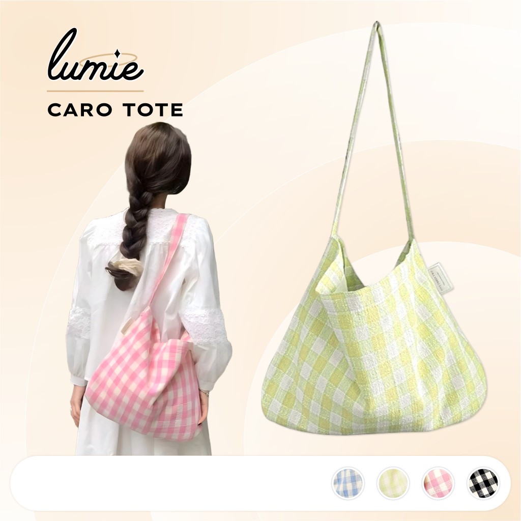 Túi Xách Caro Tote Vải Canvas Caro Nhiều Màu Pastel Đeo Vai Đeo Chéo Đi ...