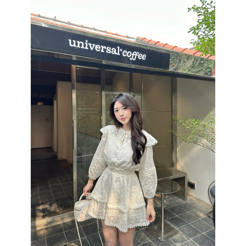 LENA DRESS đầm xô hoa nhí trắng | Shopee Việt Nam