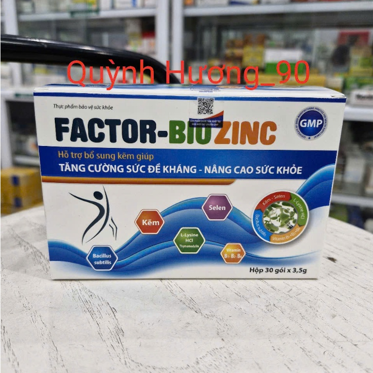 ( Chính hãng ) Men kẽm FACTOR - BIOZINC hộp 30 gói hỗ trợ bổ sung kẽm ...