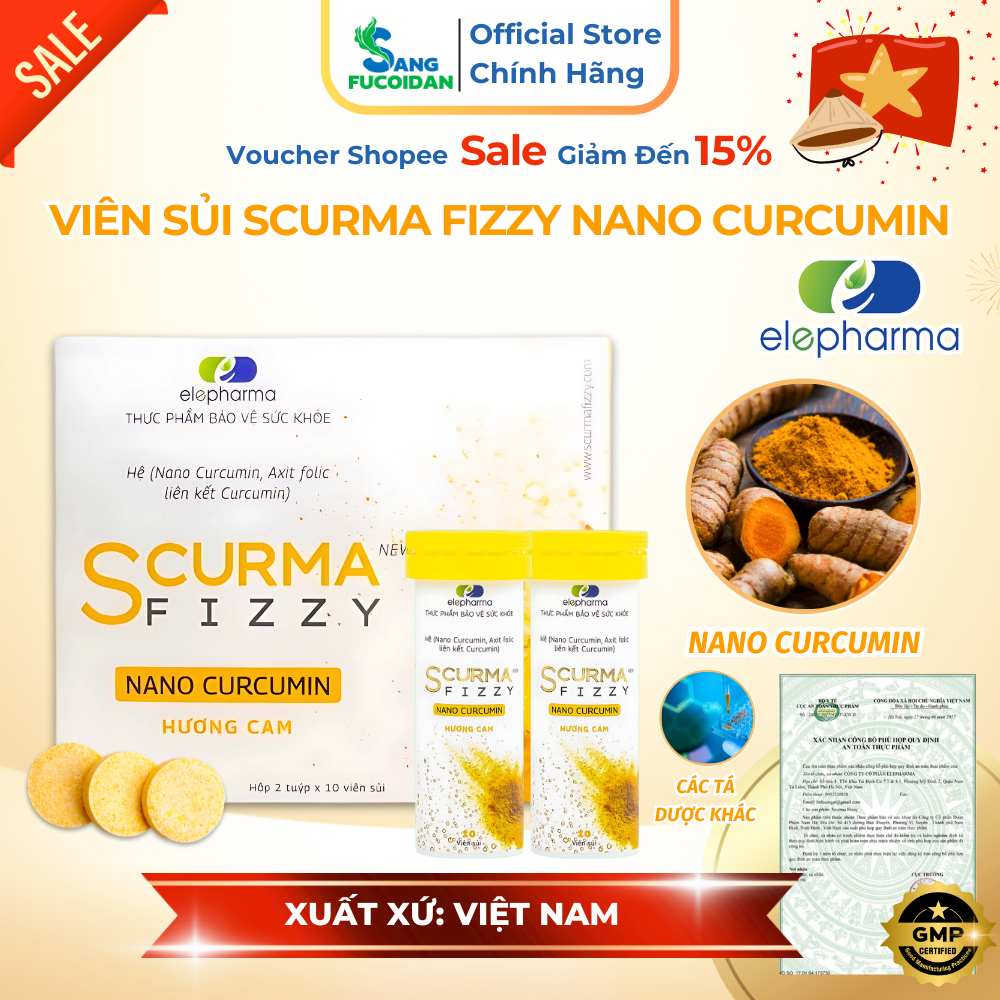 [NSF1111 Giảm 111K] Viên Sủi Hỗ Trợ Dạ Dày Scurma Fizzy Nano Curcumin ...