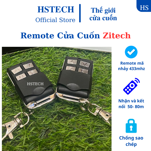Remote điều khiển cửa cuốn Hstech Zitech mã nhảy tần số 433mhz chống ...
