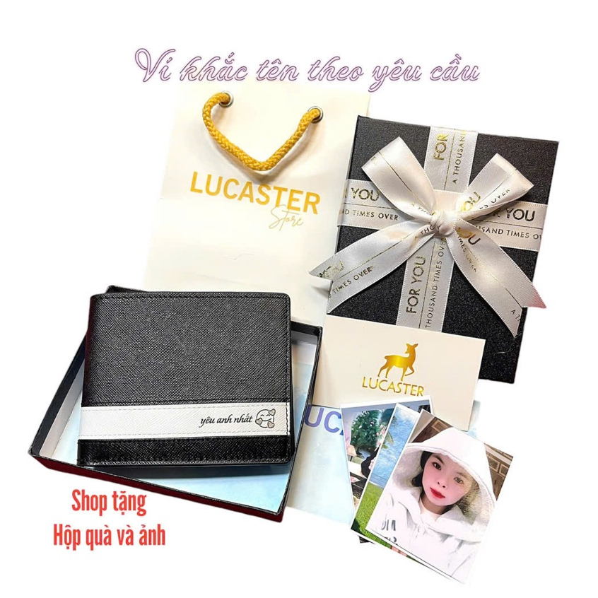 Ví Da Nam Khắc Tên Theo Yêu Cầu - In Tặng Ảnh Thương Hiệu Lucaster ...