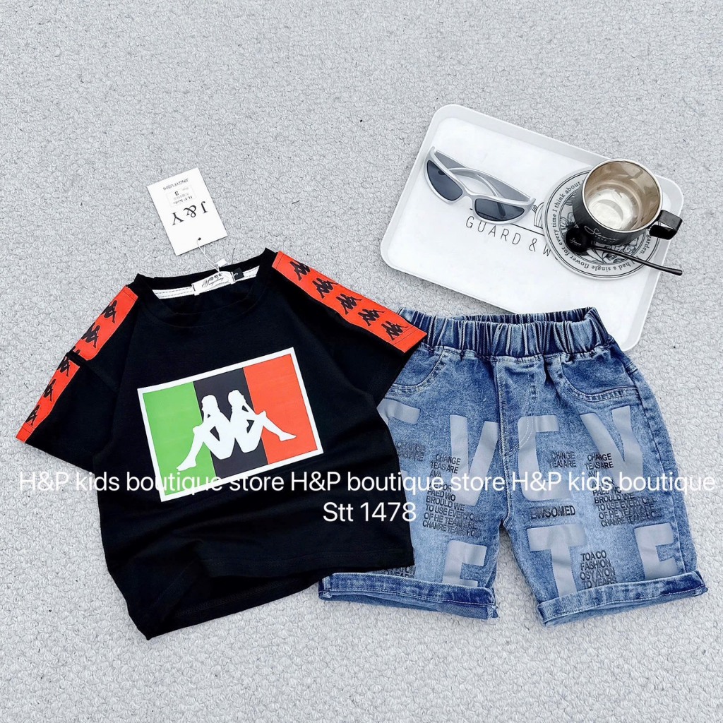 SALE 380_Bộ bò siêu ngầu cho bé 9-28kg, áo cotton, quần bò mềm (ẢNH ...