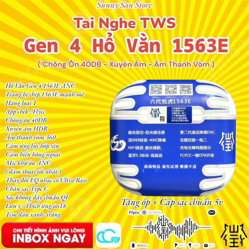 1562E - 1563E - Tai Nghe Bluetooth Hổ Vằn A2E - A3E - A4 1563E - 8H Âm ...