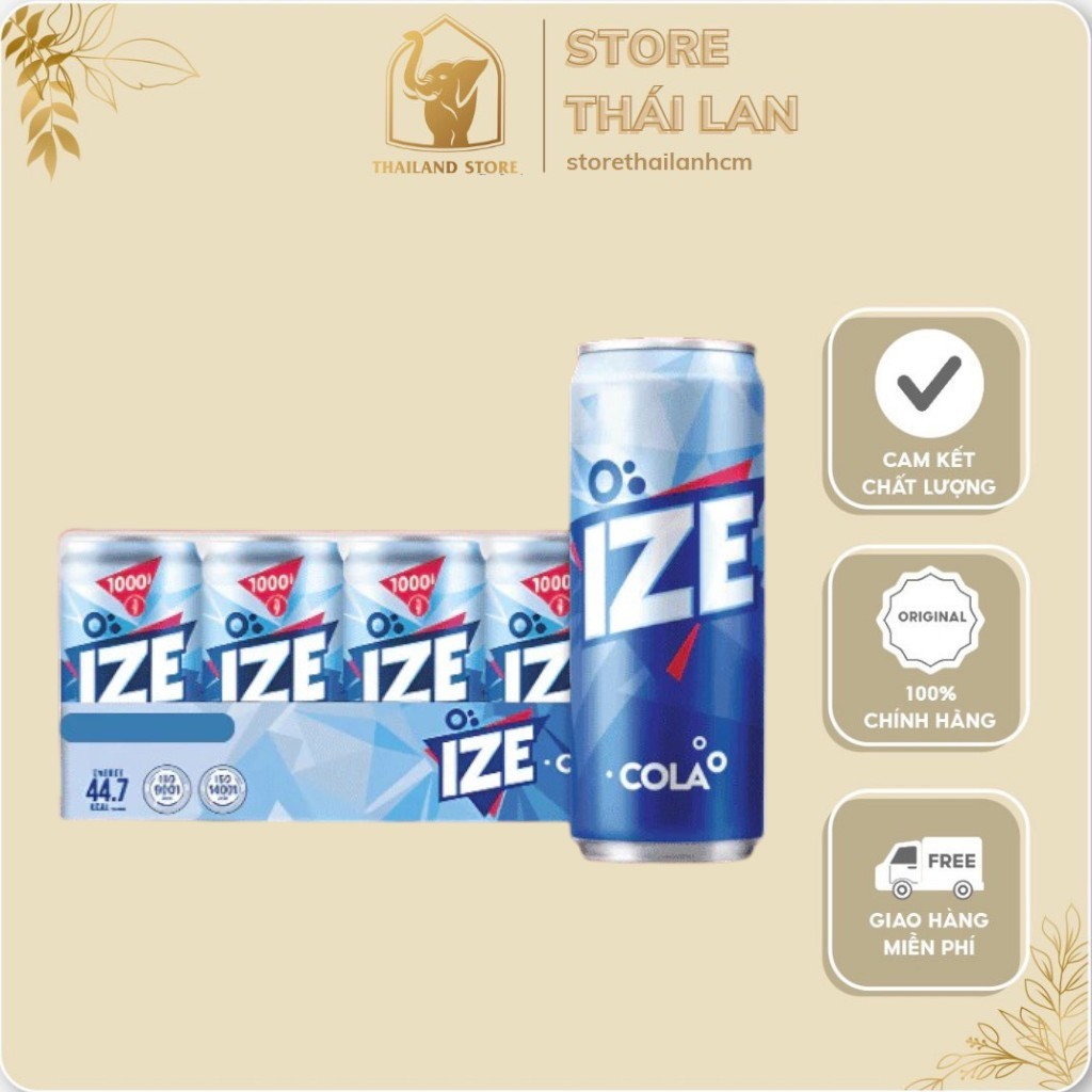 [COMBO 1 THÙNG 24 LON] NƯỚC GIẢI KHÁT IZE COLA Tươi nhập khẩu Campuchia ...