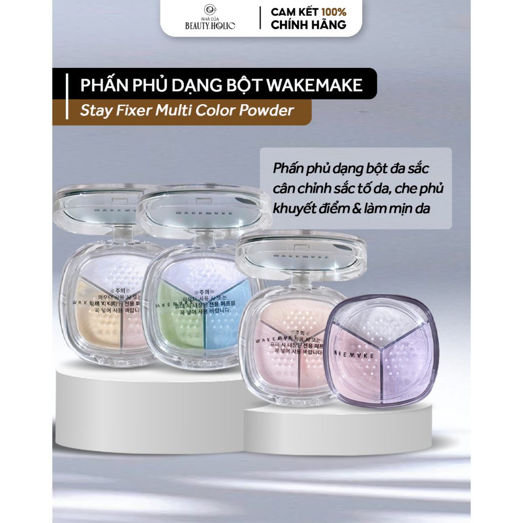 Phấn phủ bột hiệu chỉnh da WAKEMAKE STAY FIXER MULTI COLOR POWDER ...