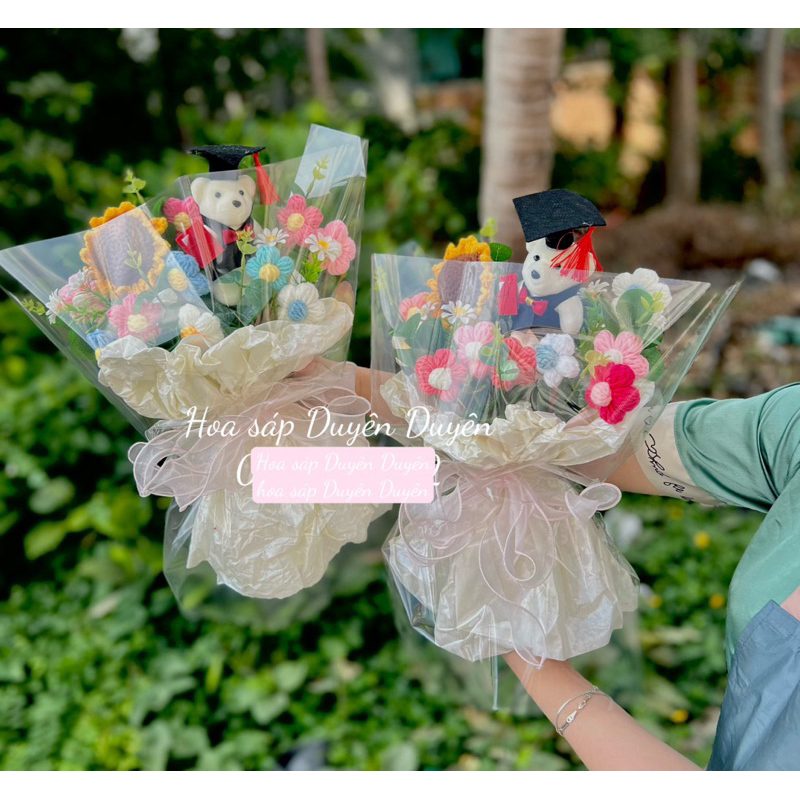 Hoa len mix giấy kiếng lạ mắt tặng tốt nghiệp | Shopee Việt Nam