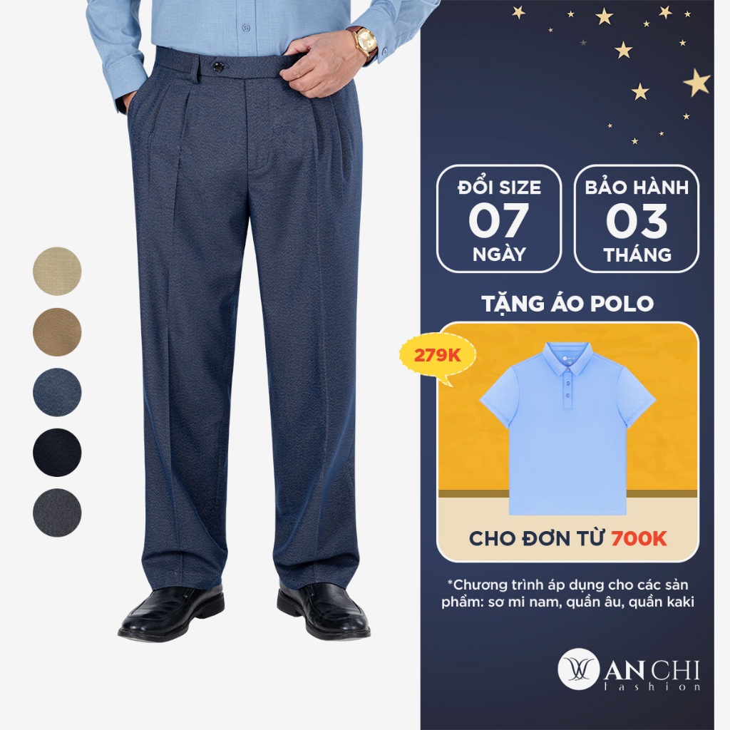 Quần âu 2 ly đốm 2025 dành cho nam trung niên ANCHI form suông ống rộng - Q2L-25-01 | Shopee ...
