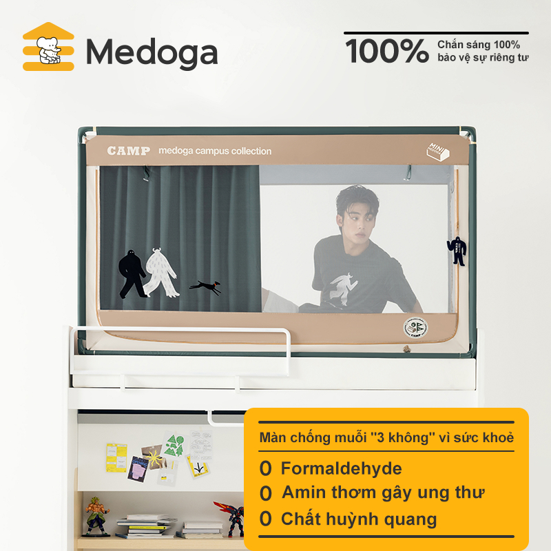 [Màu xanh tuổi trẻ] MEDOGA Mùng khung giường tầng ký túc xá chống muỗi ...