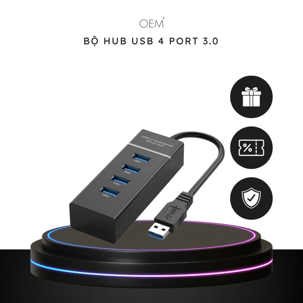 Bộ HUB USB 4 Port 3.0 cam kết sản phẩm đúng mô tả chất lượng đảm bảo an ...