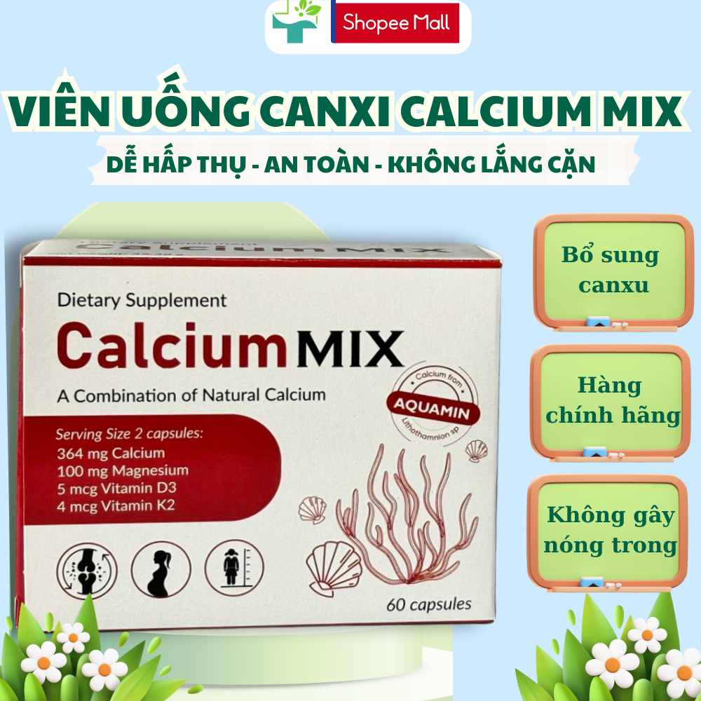 Viên Uống Canxi Calcium MIX_Bổ Sung Canxi,Magie,Vitamin D3 Cho Xương ...