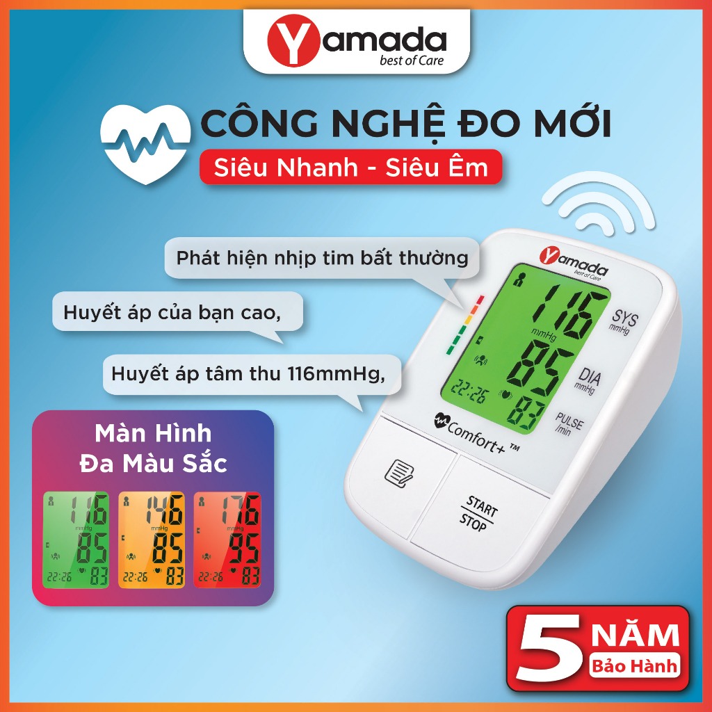(2025) Máy Đo Huyết Áp Điện Tử Yamada 6191 - Giọng nói tiếng Việt, Màn ...