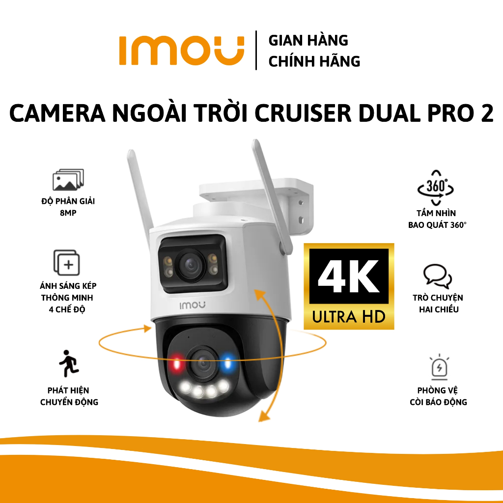 [MỚI] Camera IMOU Ngoài Trời Cruiser Dual 2 Pro 8MP IPC-S7XFP-8U0WED ...