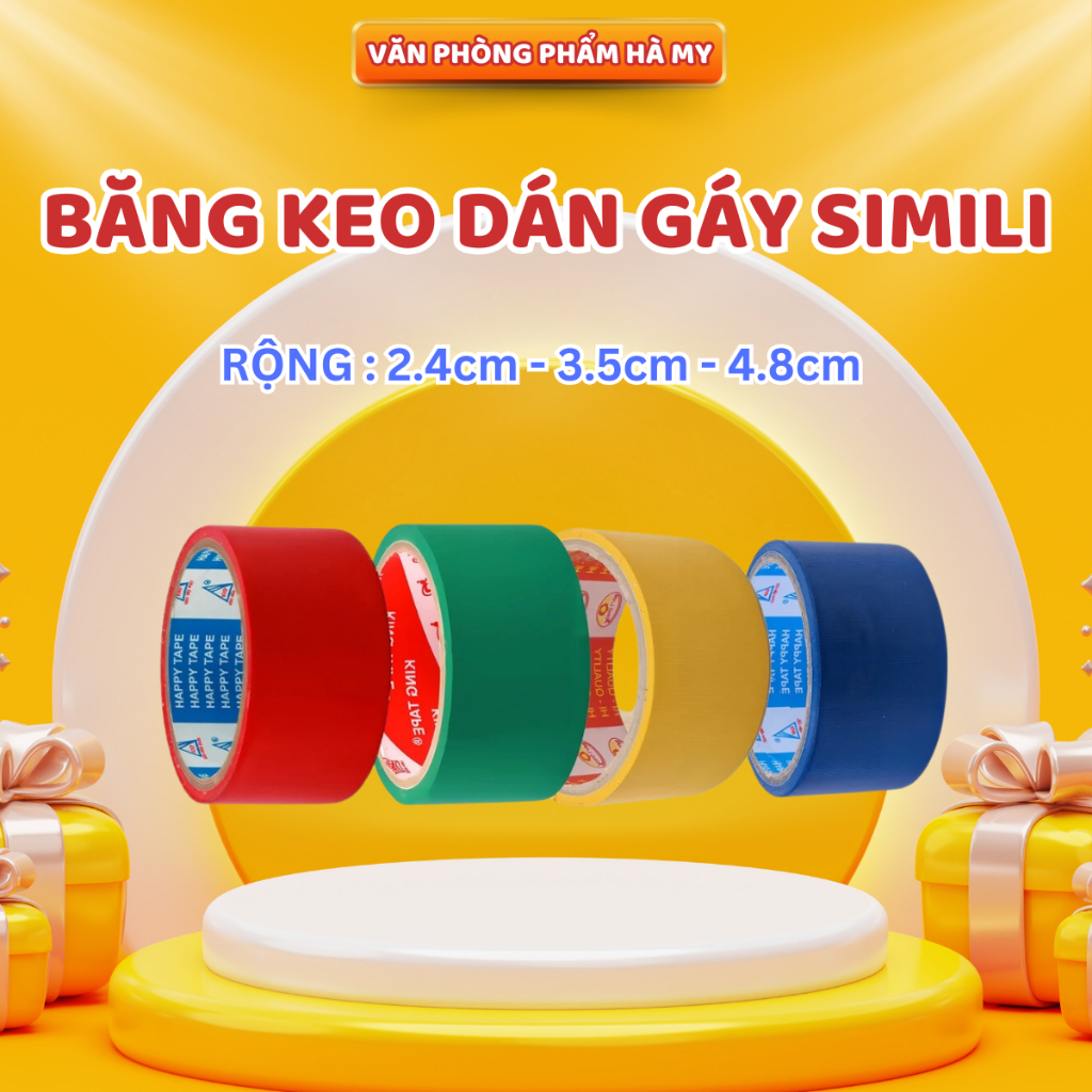 Băng keo simili 2.4cm 3.5cm và 4.8cm băng keo dán gáy tập dán lề đầy đủ ...