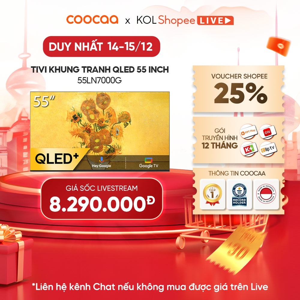 Smart tivi 55 inch Qled 4K tivi Khung Tranh Google Frame tivi coocaa -1 ...