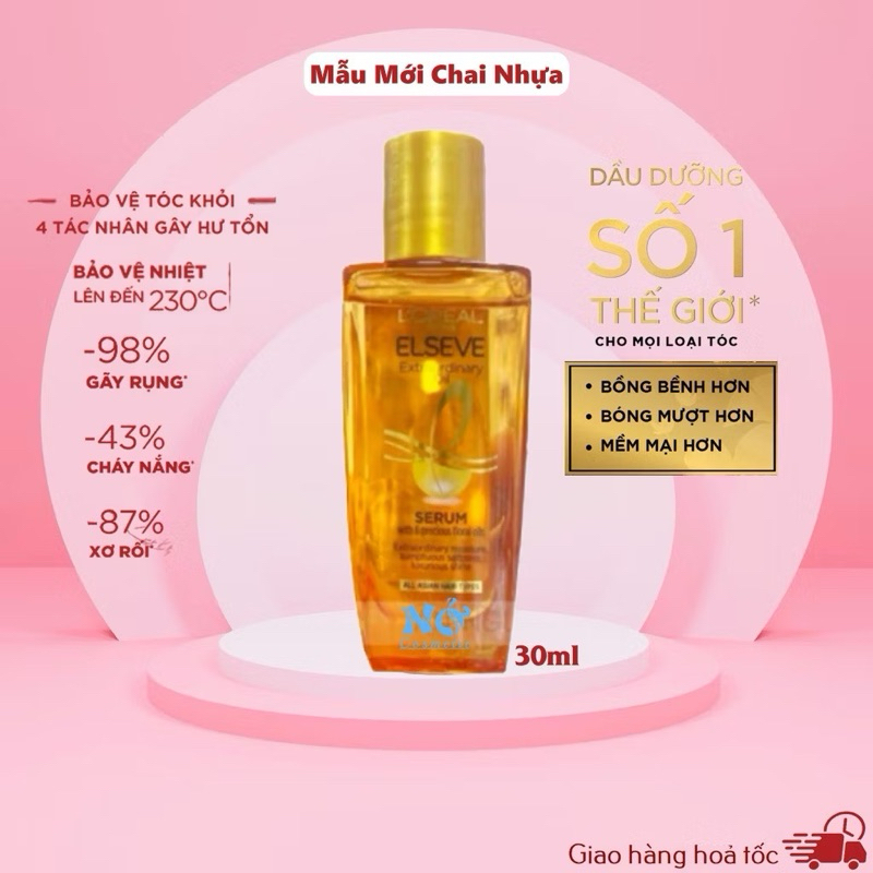 ( HKM 30ml ) Dầu dưỡng tóc chiết xuất tinh dầu hoa tự nhiên L'Oreal Paris Elseve Extraordinary ...